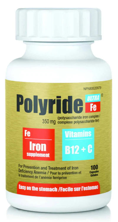 POLYRIDE FE ULTRA POLYSACCHARIDE IRON COMPLEX 350 MG - 100 CAPSULES ...