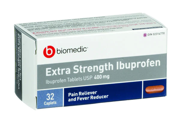 BIOMEDIC IBUPROFEN EXTRA STRENGTH 400MG 32 CAPLETS – otcm-plus