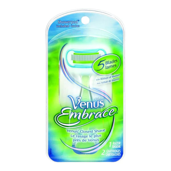 GILLETTE WOMENS VENUS EMBRACE RAZOR + 2-CARTRIDGES – otcm-plus